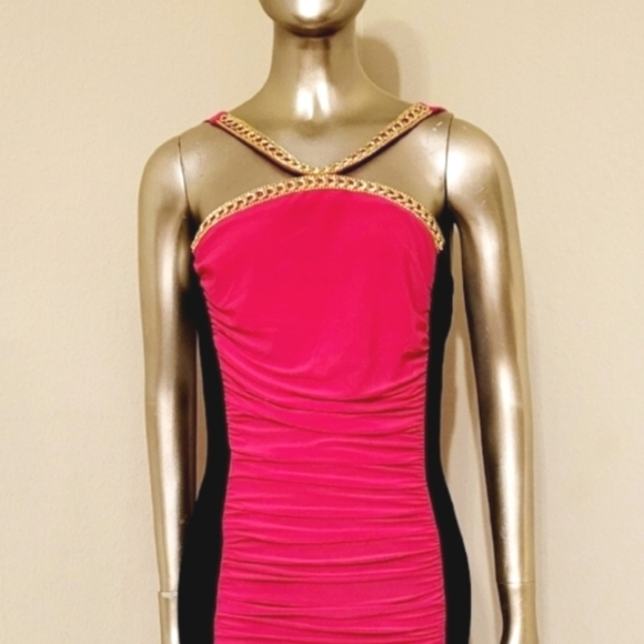 VENUS | Dresses | New Venus Sexy Hot Pink Colorblock Chain Embellished ...